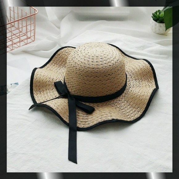 Boutique | Accessories | Girly Flirty Straw Floppy Sun Hat | Poshmark